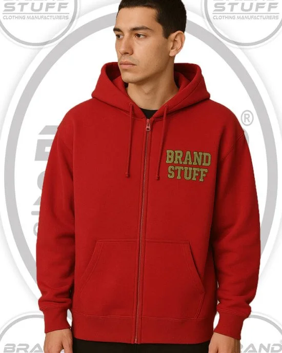 Custom Embroidered Zip-Up Hoodie | Manufacturer in Pakistan