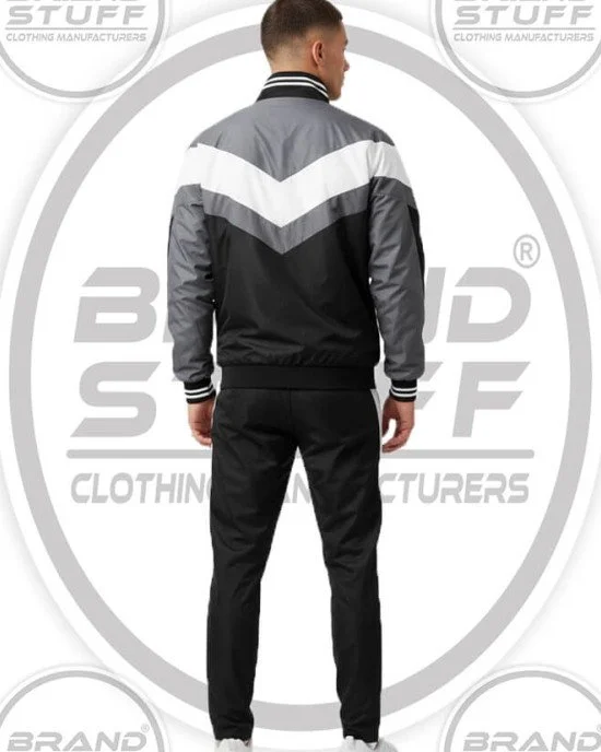 Wholesale Chevron Tracksuit | Black & White Athletic Apparel Manufacturer